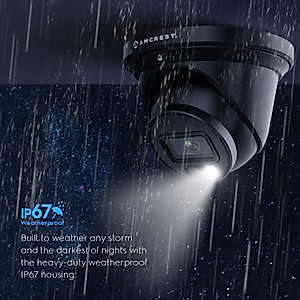 Amcrest 5MP AI Turret IP PoE Camera w/ 49ft Nightvision, Security IP Camera Outdoor, Built-in Microphone, Human & Vehicle Detection, Active Deterrent,129° FOV, 5MP@20fps IP5M-T1277EB-AI