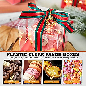 Tanstic 30Pcs Plastic Clear Favor Boxes for Gifts, 3 Sizes Clear Gift Boxes Transparent Cube Boxes Candy Gift Box Plastic Gift Boxes for Dessert Candy (2.3x2.3x2.3 inch, 3.1x3.1x3.1 inch, 4x4x4 inch)
