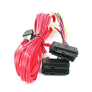 Cablecc Internal 36Pin LSI 3Ware Molex Mini SAS SFF-8087 to SFF-8482 and x4 SAS 29pin Raid Disk Cable