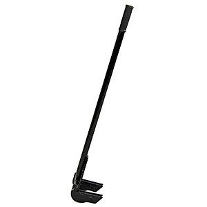 HOME-X Heavy-Duty Pallet Buster with Rotating Head, 45-Inch Powder-Coated Steel with Rubber Handle, No Assembly Required, 45" L x 6" W x 1 ¼ " H, Black