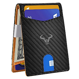 BULLIANT Slim Wallet Men, Leather Wallet Front Pocket Card Holders for Gift Men 3"X4.3"