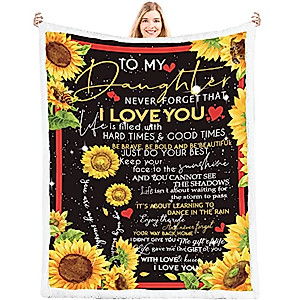 LOVINSUNSHINE To My Daughter Blanket From Mom,Happy Birthday Gifts For Daughter Adult Ideas,Best Daughter Gift From Mom Mother Dad Father,Great Daughter Gifts For Christmas,Unique Sherpa Blanket 80x60