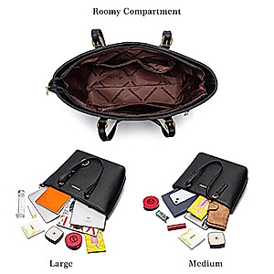 Montana West Tote Handbags for Women Vegan Leather Shoulder Bag Large and Medium 2PCS Purses Set B2B-MWC2-G030BK