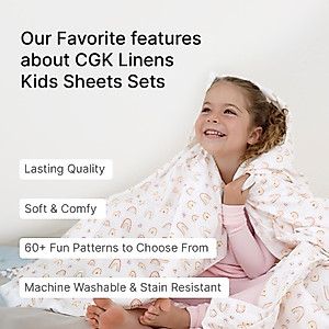 Kids Bikes Full 4 Piece Sheet Set - Boys, Girls, Teens, Toddler - Easy Fit, Deep Pockets - Breathable, Hotel Quality Bedding Sheets - Machine Washable - Wrinkle Free - Cute, Cozy & Soft - CGK Linens