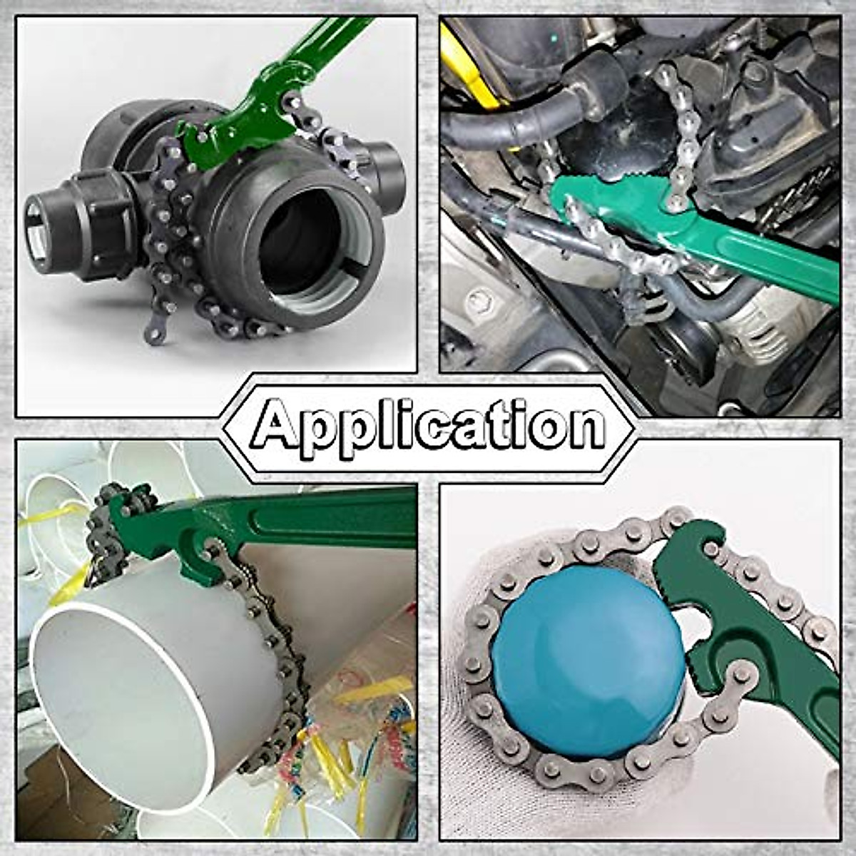 boeray 9 Inch Heavy Duty Ratcheting Chain Wrench Reversible Oil Filter Tool Pipe Fittings Tools Fit Max 5 Inch Diameter With Toothed Chain