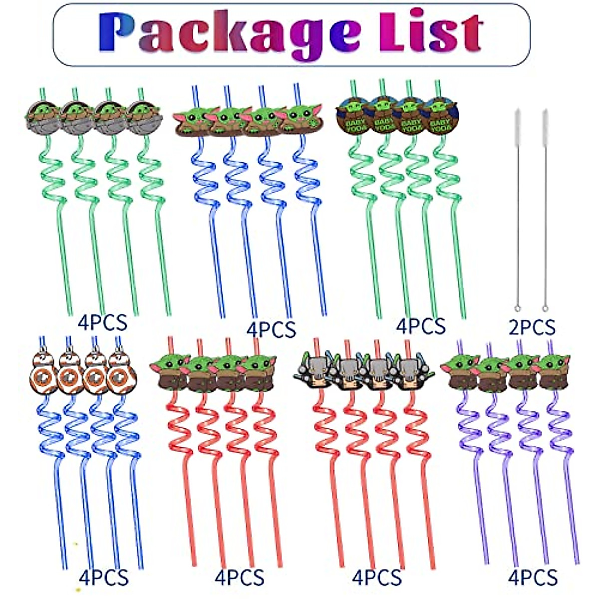 28 Pack Star Birthday Party Supplies Straws, Reusable Straws for Star Party Supplies, Party Supplies, Party Gifts, Perfect for Birthday Party Decorations, with 2 Cleaning Brushes