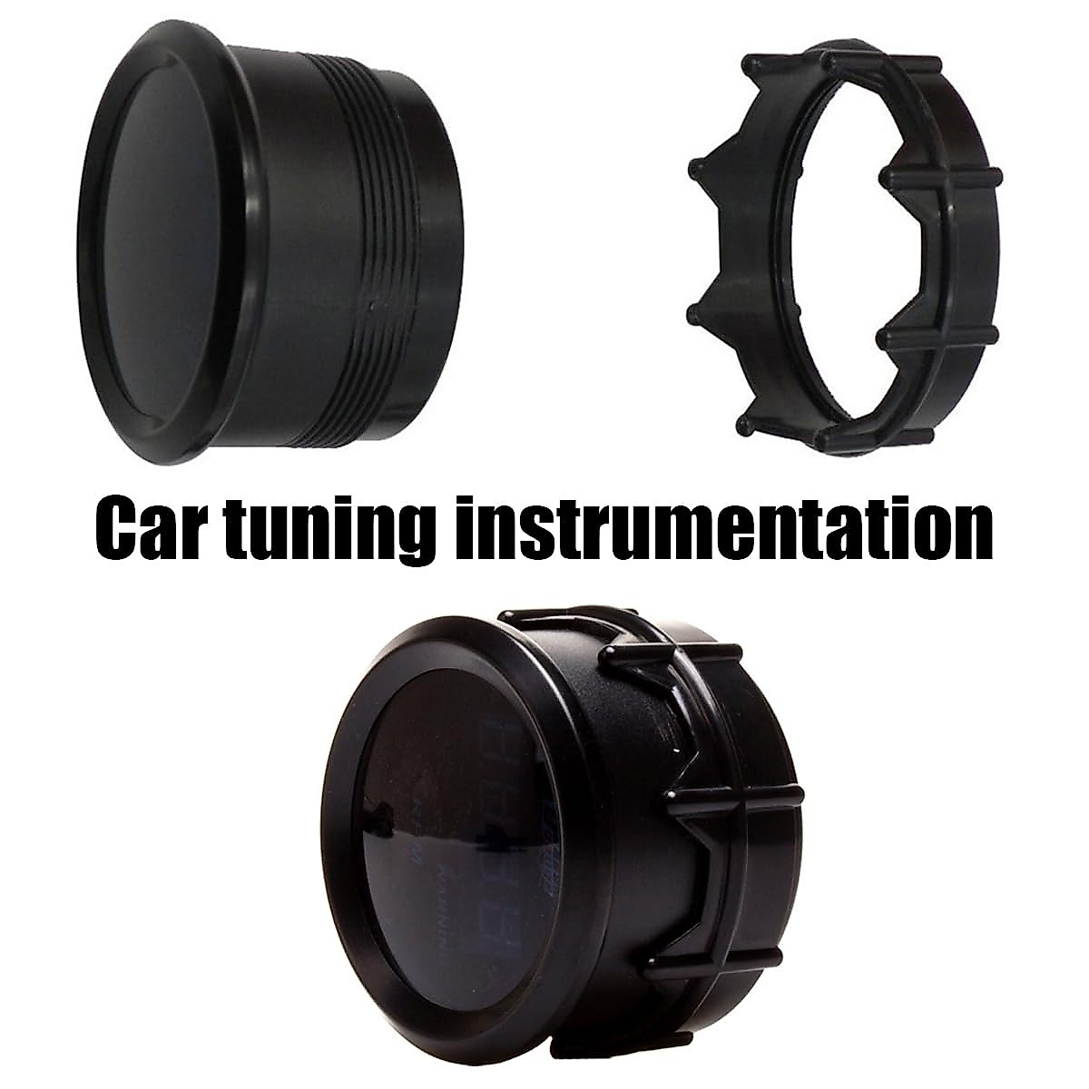 AUCELI Car Digital Voltage Gauge, Universal Meter Kit, 2" 52mm & Blue LED Light Display