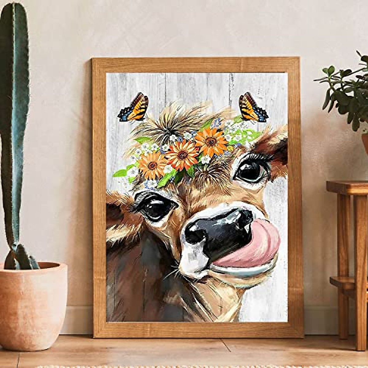 Highland Cow Diamond Art Painting Kits for Adults - Full Drill Diamond Dots Paintings for Beginners, Round 5D Paint with Diamonds Pictures Gem Art Painting Kits DIY Adult Crafts Kits 12x16inch