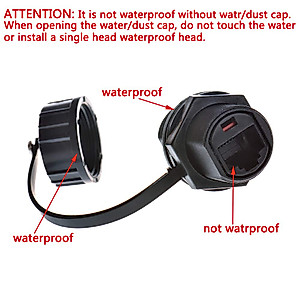 Anmbest 5PCS Panel Mounting RJ45 Waterproof Cat5/5e/6 8P8C Connector Ethernet LAN Cable Connector Double Head Coupler Adapter Female to Female with Waterproof/Dust Cap