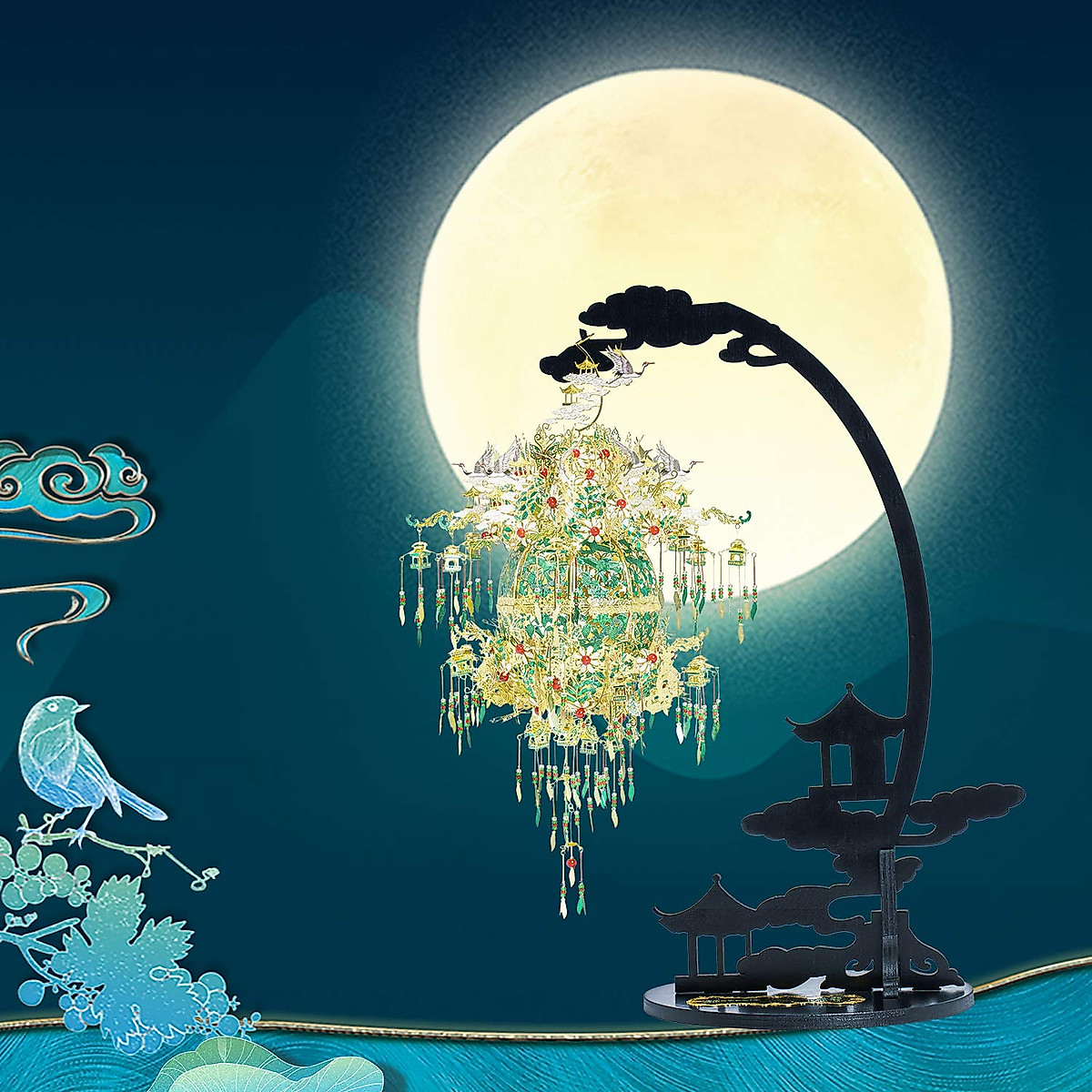 Piececool 3D Metal Puzzles for Adults, Silver Sachet with Grape DIY 3D Model Building Kits STEM Toys for Teens Boys, Great Halloween, 592 Pcs