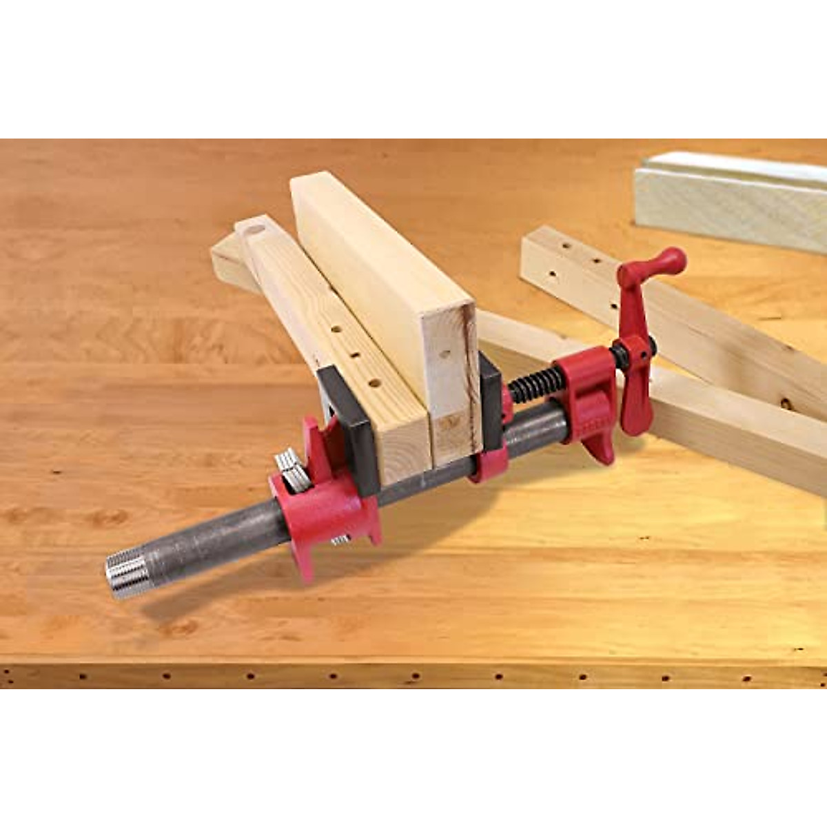 BESSEY PC34-2, 3/4 In. Traditional Style Pipe Clamps - Incredibly Versatile, Easy To Assemble, Indespensable Workshop Clamp For Woodworking, Carpentry, Home Improvement, and DIY Projects