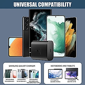 45W USB-C Samsung Charger Super Fast Charging Type C Wall Charger Block for Samsung Galaxy S23 Ultra/S23/S23+/S22/S22 Ultra/S22+/Note 20,PPS Android Phone Charger Block with 6.6FT Cable,2 Pack