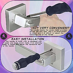 HADE LION Privacy Brushed Nickel Door Handles Lock Without Keys, Square Door Lever, Bathroom/Bedroom Heavy Duty Door Knobs Interior 1 Pack