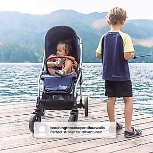 Delta Children Revolve Reversible Stroller, Red - Leather Handlebar; One Hand Easy Fold; Lightweight Shock-Absorbing Frame; Reclining Seat and Adjustable Footrest