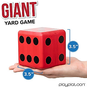 Play Platoon Lawn Dice with Scoreboard - Giant Red White & Blue Wooden Yard Dice Outdoor Game