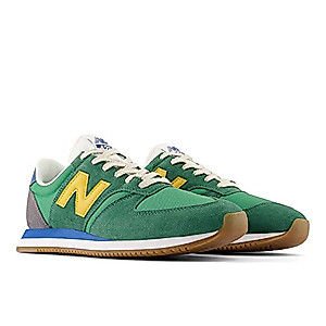 New Balance Unisex-Adult 420 V2 Sneaker, Team Forest Green/Yellow, 12.5 Wide Women/11 Men