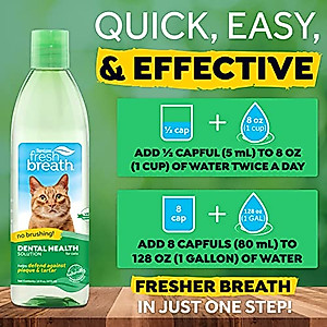 Fresh Breath by TropiClean Oral Care Water Additive for Cats, 16oz - Made in USA