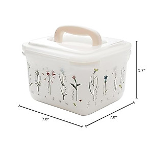 RACHEL BARKER Meadow Flower Porcelain Serve and Store Airtight Large Container (120OZ)
