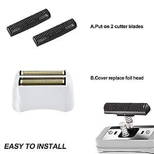 2 Packs Pro Shaver Replacement Foil and Cutters Compatible with Andis #17155 & #17150 Shaver Pro Foil (Golden)