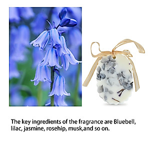 FOUSIUTIM Wax Melts Natural Candles Non Toxic. Wild Bluebell Scented Candles. Soy Candle Wax Includes 464 Soy Wax, Beeswax Candles, Dried Flowers and Plant Essential Oil. Stress Relief Gifts.