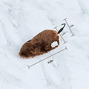 AUEAR, 4 Pack Wind Up Mouse Racing Mini Jumping Rat Plush Mice Realistic Looking Pet with Twirling Tail