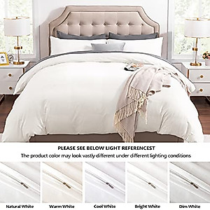 Dreamcountry Duvet Cover Oeko-TEX Certified Washed Cotton Duvet Cover Set 3 Pieces, Ultra Soft Bedding Comforter Cover with 2 Pillow Shams, Zipper Closure and Corner Ties(Queen, White)