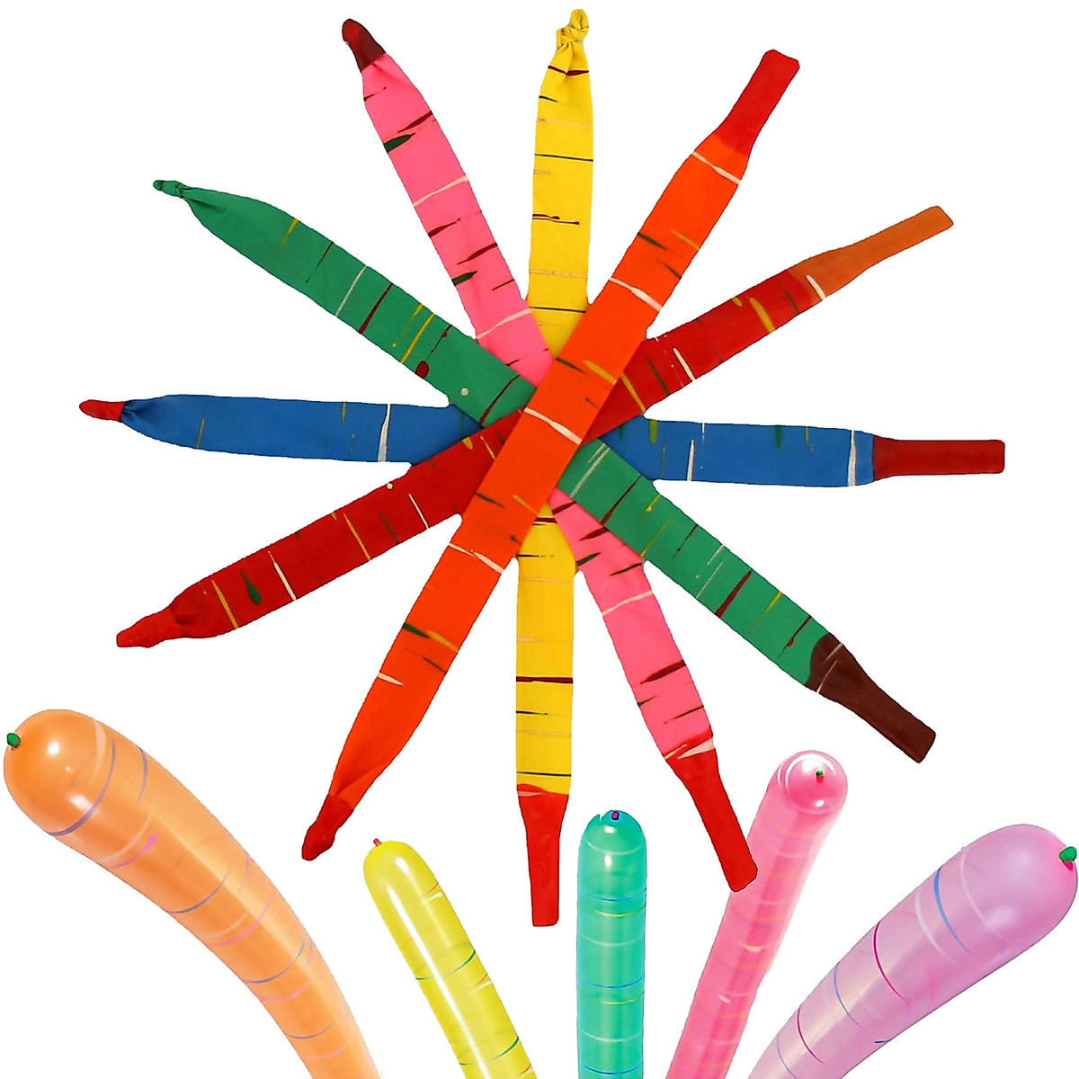 100 Pack Rocket Balloons, Flying Balloon w/Whistling Noise, Screaming Balloon Rocket to the Sky for Parties