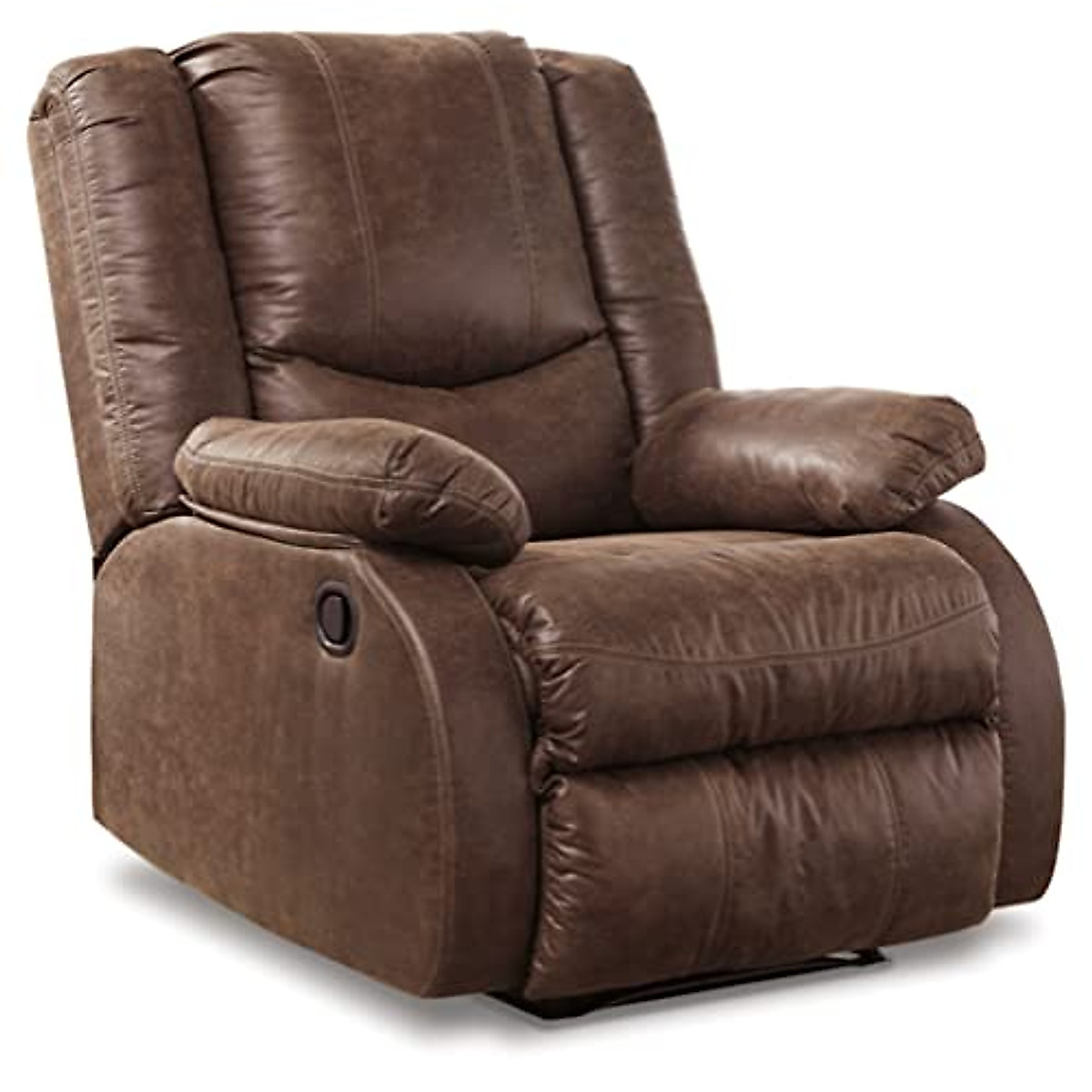 Signature Design by Ashley Bladewood Faux Leather Pebble Manual Zero Wall Recliner, Brown