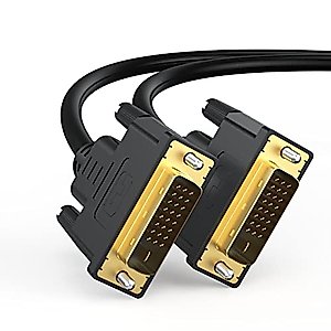 DVI to DVI Cable 6 Feet, UVOOI DVI to DIV-D 24+1 Dual Link Cable Male to Male Cord Support Video for Gaming, DVD, Laptops, HDTV and Projector and More(1.8M, Black)