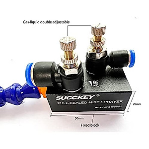 BACHIN Upgrade Version Mist Coolant Lubrication Spray System for Metal Cutting Engraving Cooling Sprayer Machine for Air Pipe CNC Lathe Milling Drill