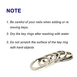 Key Rings for Keychain, Car Keys, Dog Tag Ring, Crafts, Silver, 12Pics