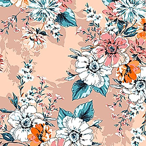 Vera Bradley Women's Performance Twill Zip ID Case Wallet, Peach Blossom Bouquet, One Size