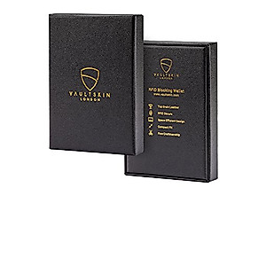 Vaultskin NOTTING HILL Minimalist Leather Zipper Wallet for Women and Men: Slim Multi Cardholder with RFID Blocking and Keychain Ring (Black)