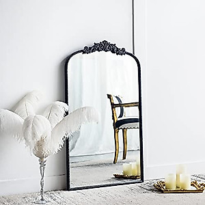 A&B Home Arched Vertical Mirror-Wall Mirror with Metal Black Frame,24"x42" Large Arch Mirror for Bathroom Bedroom Living Room