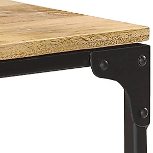 Coffee Table,Couch Table,Rustic Table,Side Table,Farmhouse Table,Living Room Table,Console Table,Vintage Style,Accent Table,for Home,Office,Living Room,Dining Room,35.4"x11.8"x15.7" Solid Mango Wood