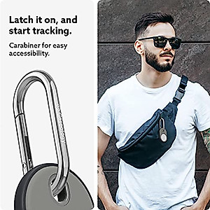 Caseology Nano Pop Compatible with Apple AirTag Case for AirTag Holder (2021) - Black Sesame