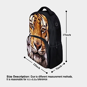 Animal Backpack Panda School Bag 3D Printing 17 Inch For Man/Kid/Girl/Boy/Woman Black Cool Design Casual Daypack