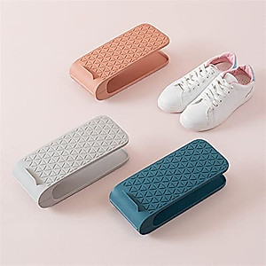 KNFUT Shoe Slots, Durable Adjustable Shoe Organizer Footwear Support Slot Space Saving Cabinet Closet Stand Shoes Storage Rack Shoebox (Color : L)