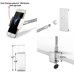 MagicHold 360 Degree Rotating Bed Tablet Mount Holder Stand Compatible with Ipad Pro 12.9 Inch,ipad Air,ipad Mini, Tablets,The Longest 33 Inch.Turns Any Angle (Silver Goose)