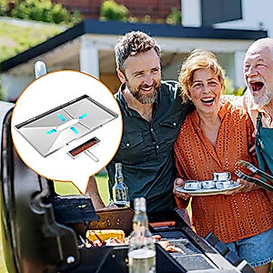 Grease Tray for Gas Grill with Catch Pan, Universal 24" - 30" Adjustable Stainless Steel Grill Grease Tray Replacement Parts for Dyna Glo, Nexgrill, Backyard, Expert, BHG, Kenmore and More Brand Grill