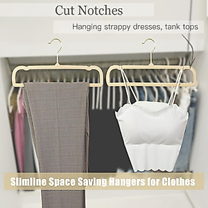 Gold Velvet Hangers 20 Pack,Velvet Pants Hangers with Gold Hook,Non-Slip Gold Velvet Hangers,Space Saving Slim Hangers 13.77inch