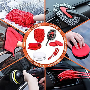 32Pcs Car Detailing Kit, Car Detailing Drill Brush Kit, Car Detailing Brush Set, Car Detailing Brushes & Car Wash Kit, Car Accessories for Women, Car Cleaning Brushes for Interior, Exterior, Wheels