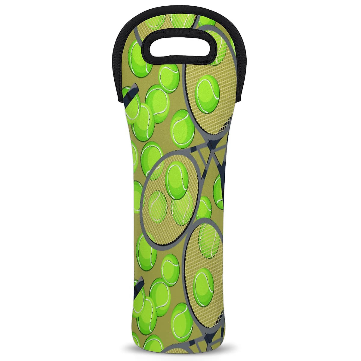 Single Bottle Wine Gift Tote Carrier Tennis Rackets Balls Neoprene Wine Tote Bags Holder Cooler Wine Gift for Women Men
