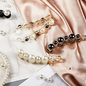 12 Pieces Banana Clip Faux Pearl Hair Clip Banana Combs Clincher Combs Rhinestones Ponytail Holder Claw Comb Fishtail Fish Hair Lady Fish Shape Ponytail Banana Clip for Women Girls Thick Long Hair