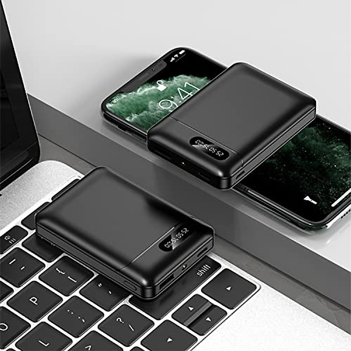 gerritfany 10000mAh 5V/2A Power Bank, Packet Size Fast Charging Portable Charger, Rechargeable Battery Pack for iPhone, Samsung Galaxy and More