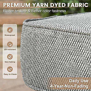 XIZZI Wicker Patio Furniture Set,Outdoor Rattan Modular Sectional Sofa,Outside Coversation Set with Solar Coffee Table for Porch Balcony Backyard Deck Poolside (Grey, 5Pcs Set)