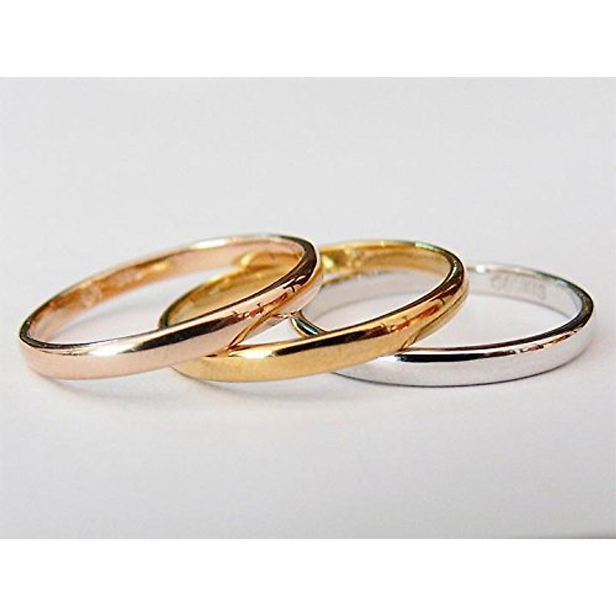 SOVATS Stack Small Band Ring 925 Sterling Silver Rhodium Plated - High Polish Eternity Band Tarnish Resistant Comfort Fit Wedding Band 2mm Ring, Size 9