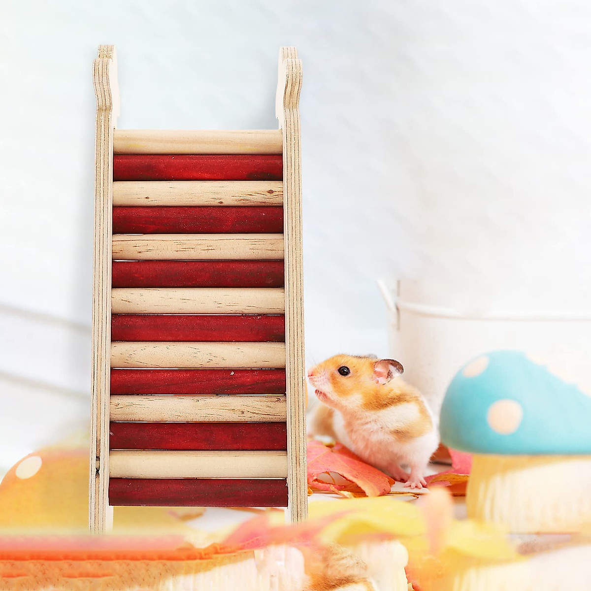 Hamster Climbing Ladder Pet Ladder Toy Ladder Plaything Decorative Ladder Toy Chinchilla Ladder Interesting Hamster Ladders Decorative Hamster Ladder Hamster Accessory