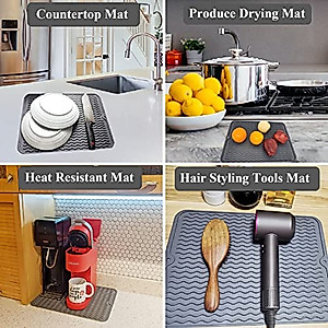 Dish Drying Mat Silicone Drying Mat Heat Resistant Mat for Kitchen Counter Sink Fridge Drawer Liner
