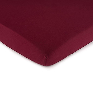 SheetWorld 100% Cotton Jersey Fitted Crib Toddler Sheet 28 x 52, Burgundy, Made in USA